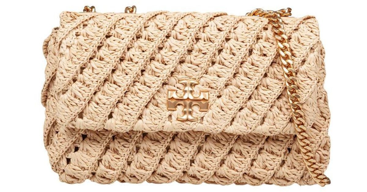 Tory Burch Raffia Shoulder Bag in Natural | Lyst