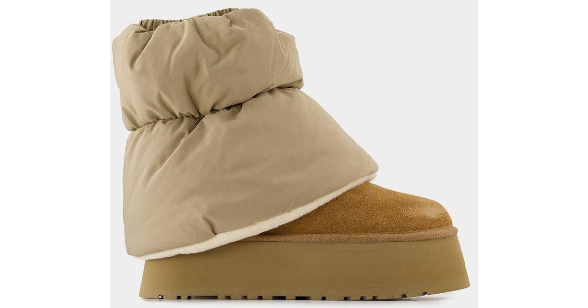 UGG W Classic Mini Dipper Puffer Ankle Boots in Natural | Lyst UK