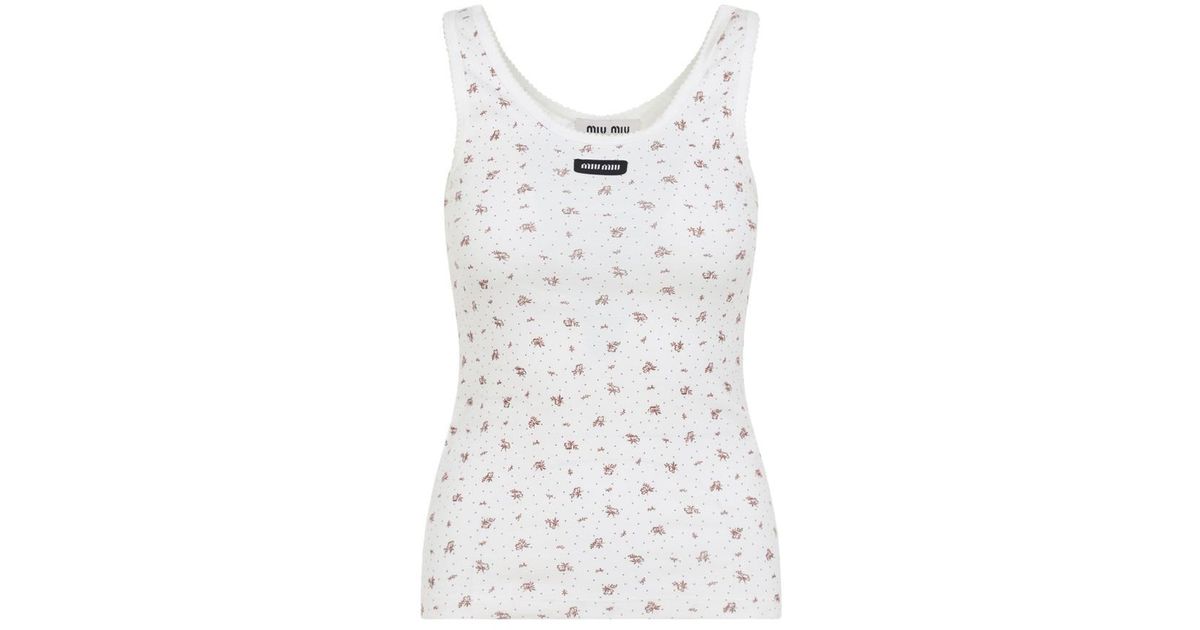 Miu Miu Top in White | Lyst UK