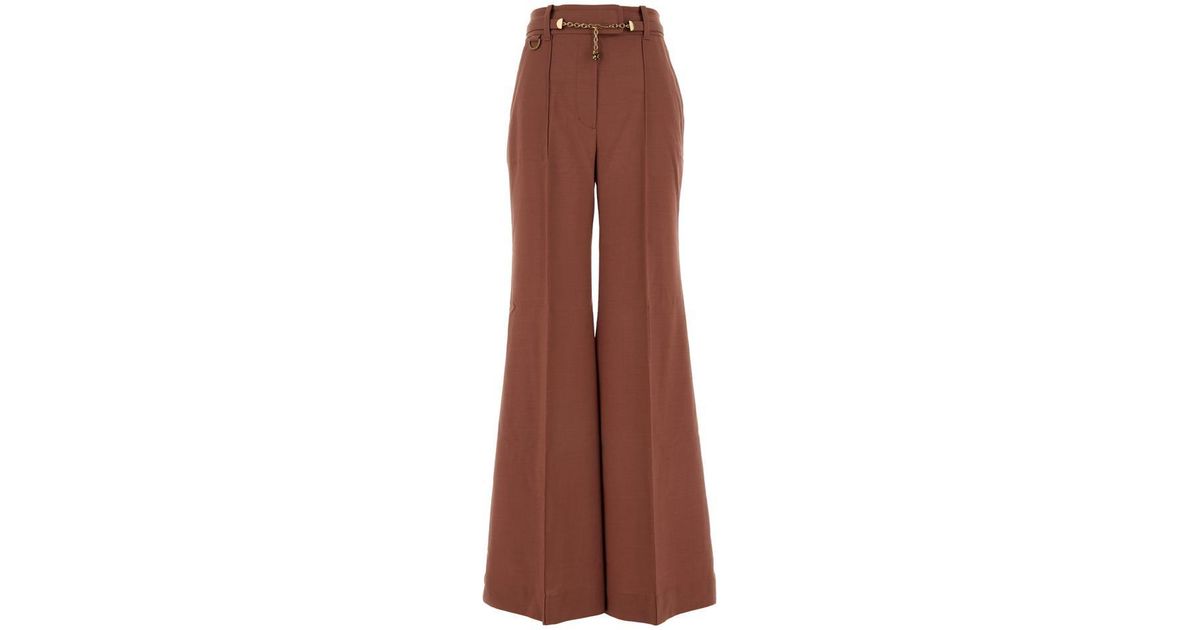 Zimmermann Tailored Virgin Wool Pants in Brown | Lyst