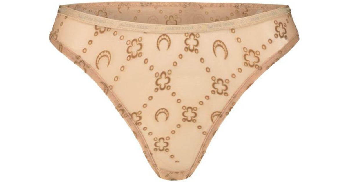 Marine Serre Recycled Mesh Flock Panties in Natural | Lyst UK