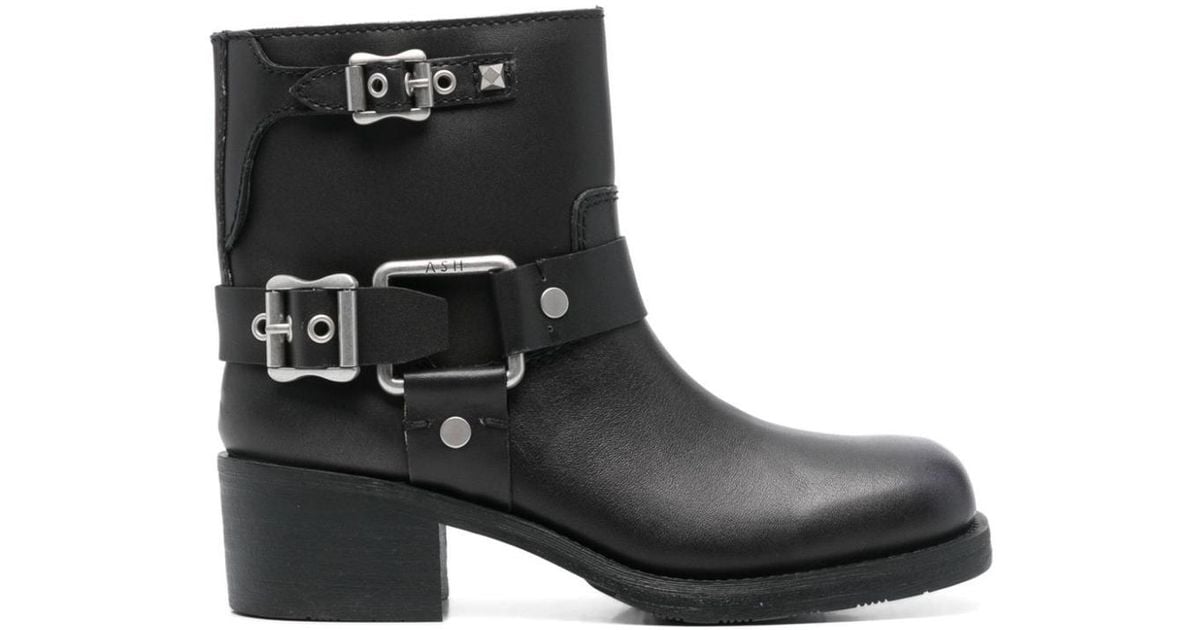 Ash Leather Ankle Boots in Black | Lyst