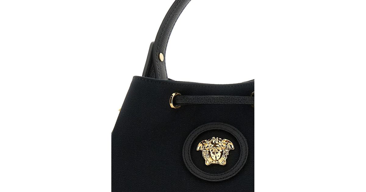 Versace 'La Medusa' Bucket Bag With Maxi Logo Lettering And Medusa ...