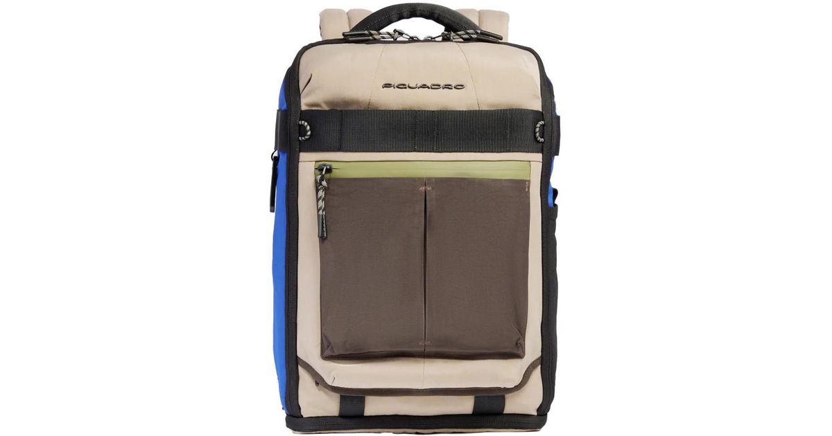 Piquadro Fabric Backpack 14" Pc Backpack Bags in Gray | Lyst