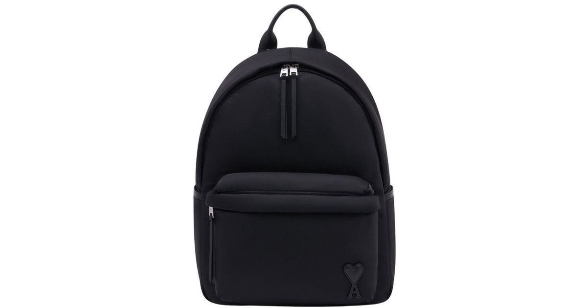 Ami Paris Marcel Backpack in Black for Men | Lyst UK