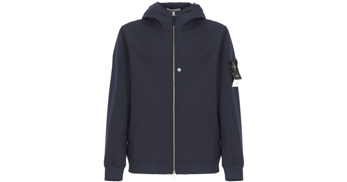 Stone Island Hooded Deep Jacket in Blue for Men | Lyst UK