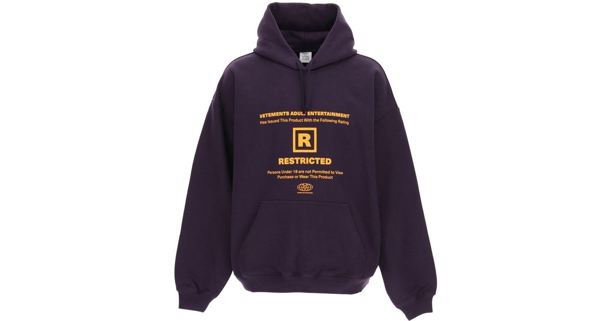 Vetements R-restricted Logo Hoodie in Blue for Men | Lyst