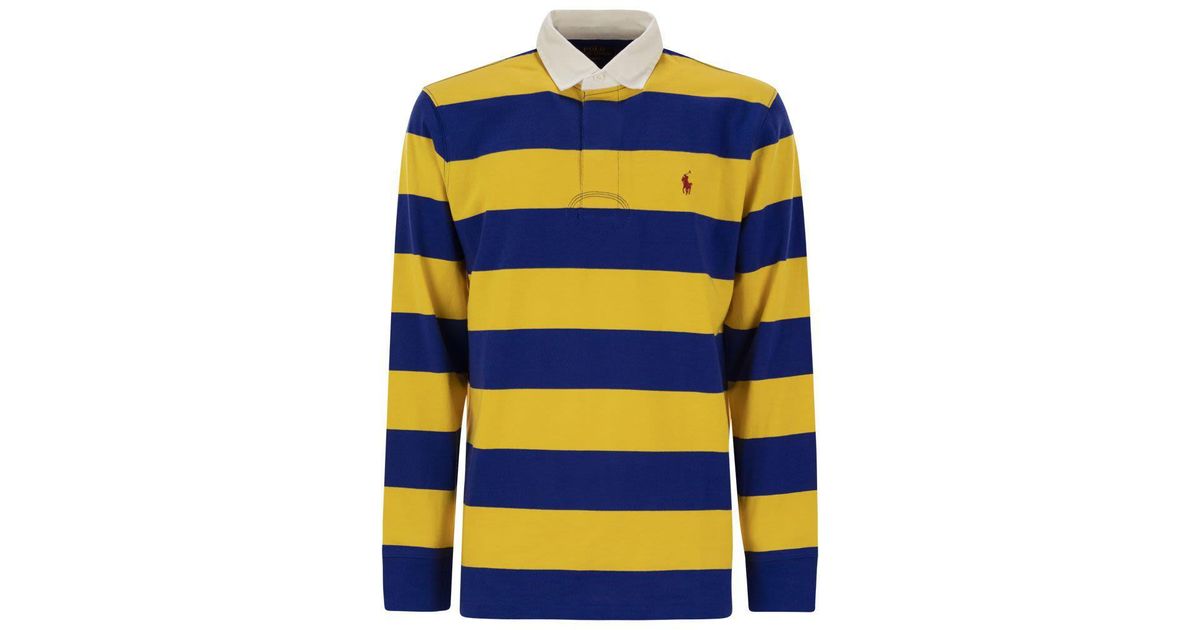 Polo Ralph Lauren Long-Sleeved Rugby Jersey in Yellow for Men | Lyst