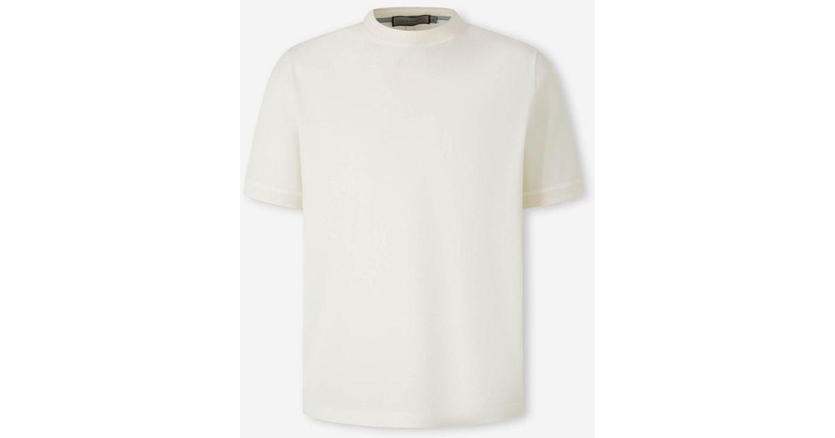 Canali Camiseta Mercerized Cotton Jersey in White for Men | Lyst UK