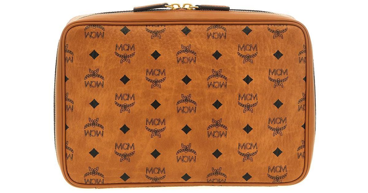 MCM Logo Print Beauty in Brown | Lyst