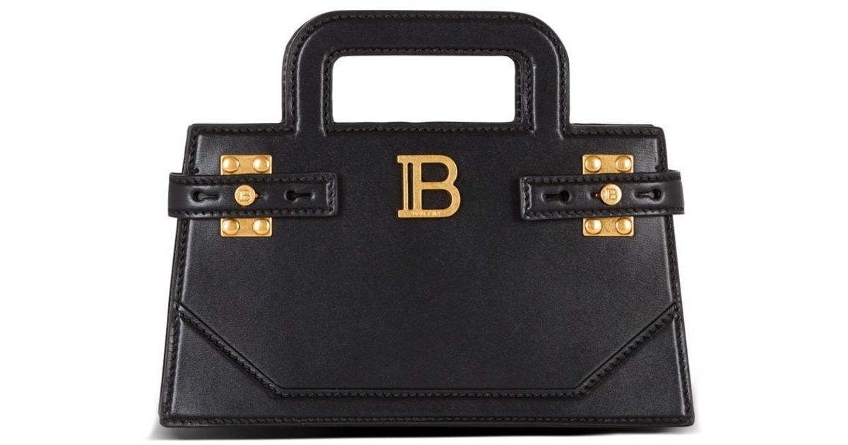 Balmain B-Buzz Small Top Handle Bags in Black | Lyst