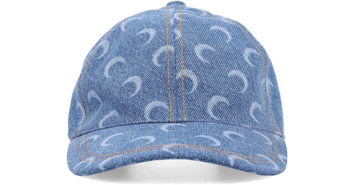 Marine Serre Moon Denim Baseball Cap in Blue | Lyst UK