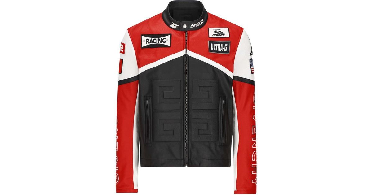 Givenchy 4g Motif Biker Jacket in Red for Men | Lyst