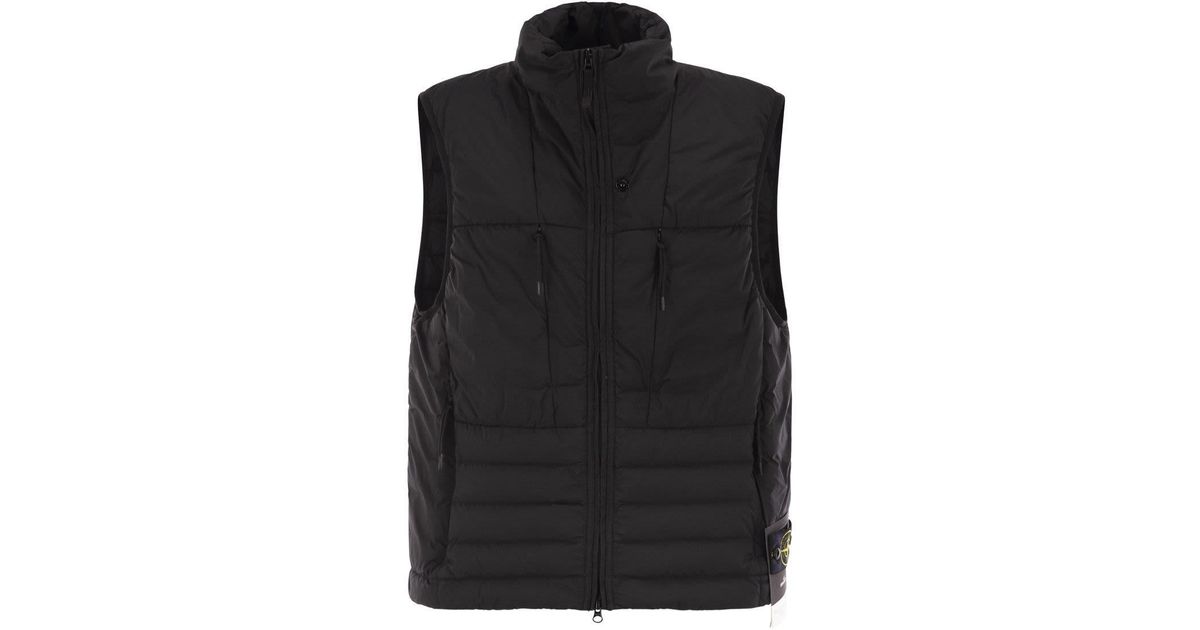Stone Island Down Vest With Seamless Channels And Drip Protection in ...
