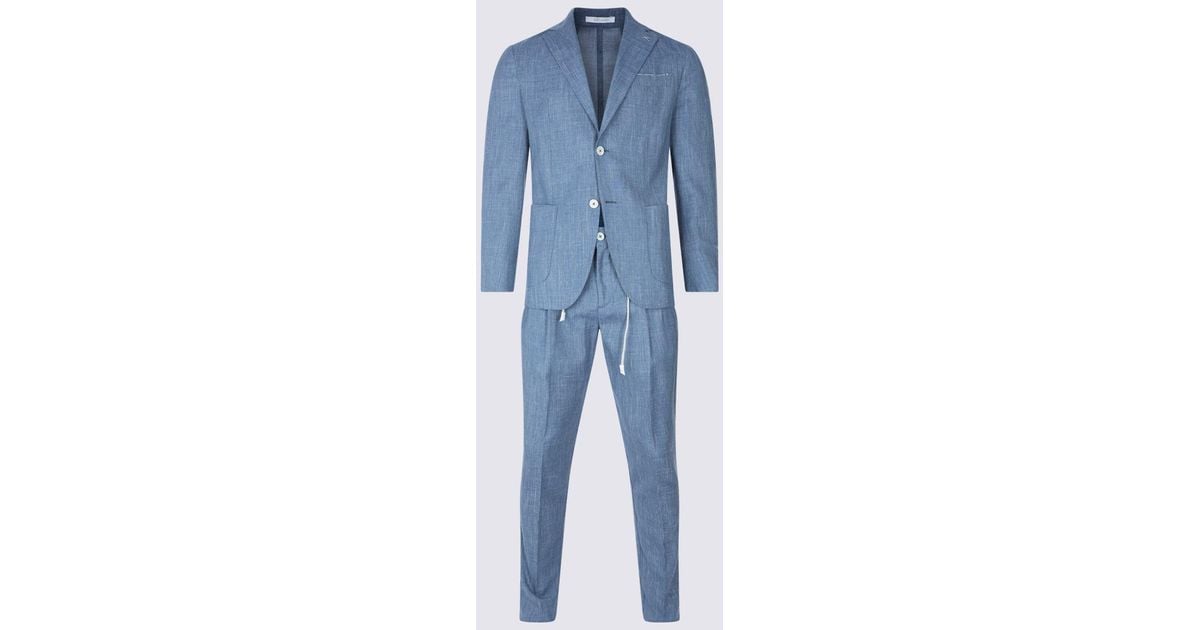Eleventy Blue Denim Wool Suits for Men | Lyst