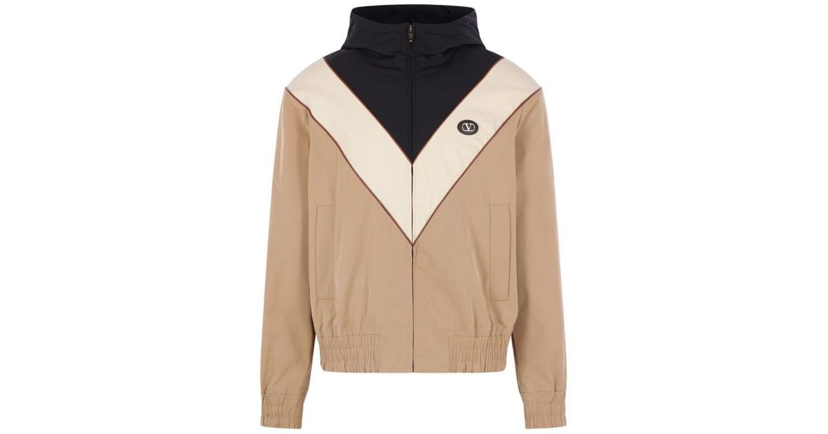 Valentino Garavani Vlogo Blouson Jacket in Natural for Men | Lyst UK