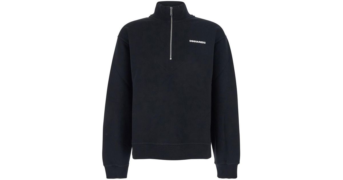 DSquared² High Neck Sweatshirt With Lettering Logo On The Front in Blue ...