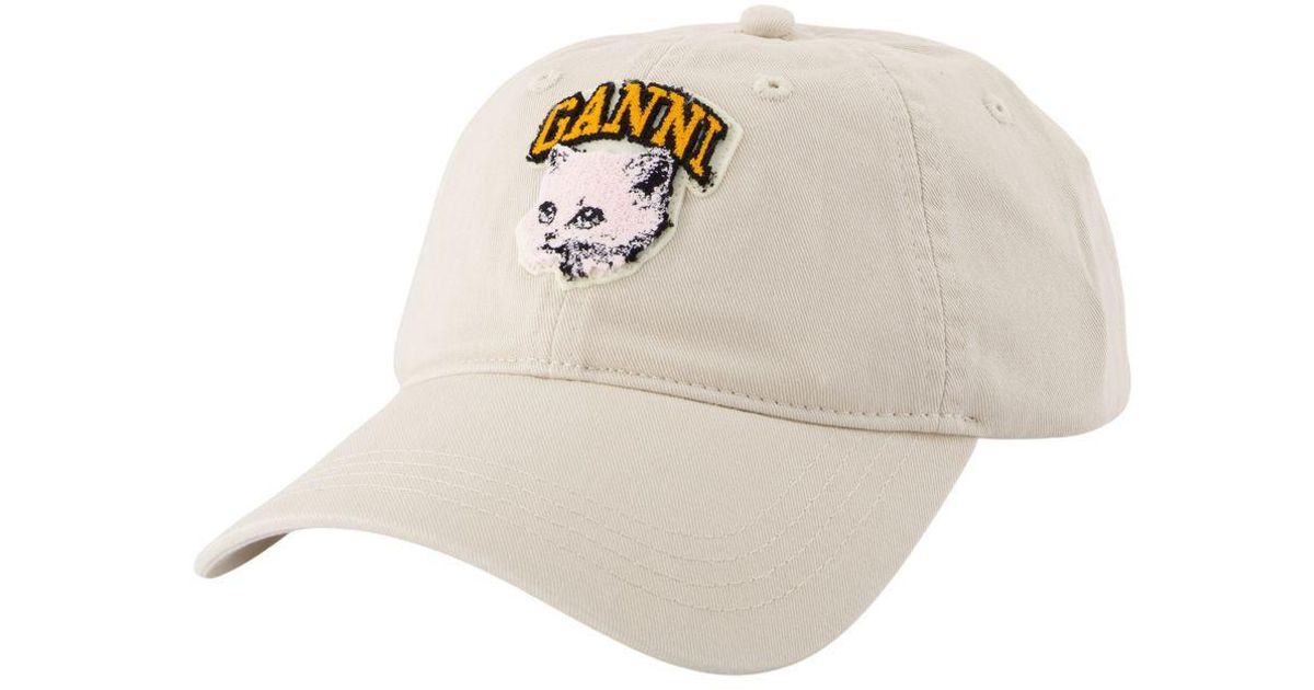 Ganni Cat Cap in Natural | Lyst