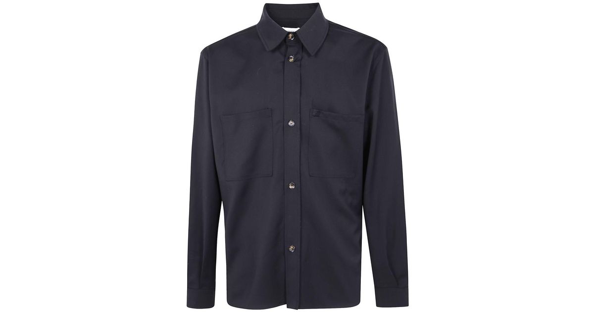 Laneus Wool Shirt Clothing in Blue for Men | Lyst UK