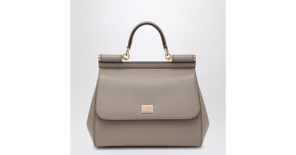 Dolce & Gabbana Large Mud Colour Sicily Hand Bag in Grey | Lyst UK