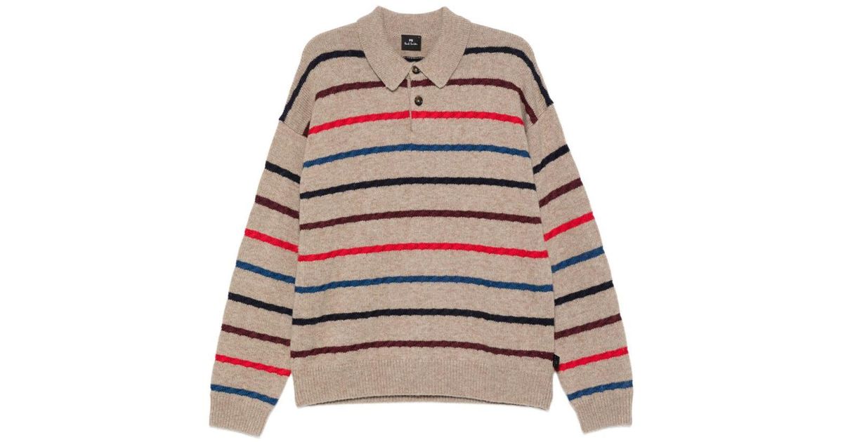 Paul Smith Knit Sweater With Striped Design in Red for Men | Lyst UK