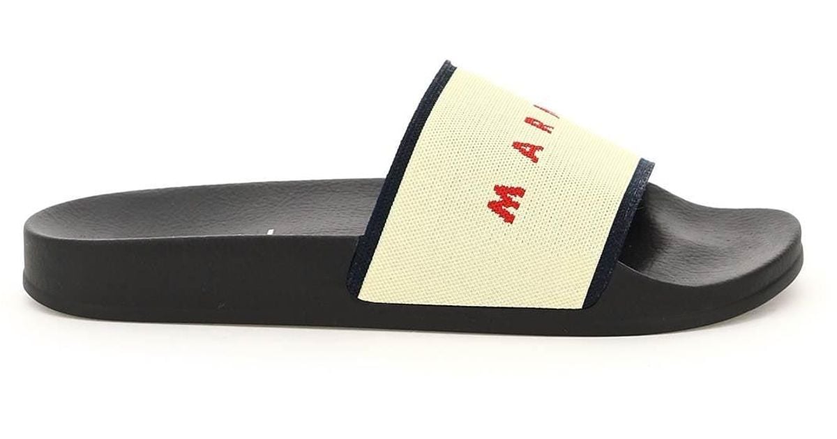 Marni Rubber Logo Slides - Lyst