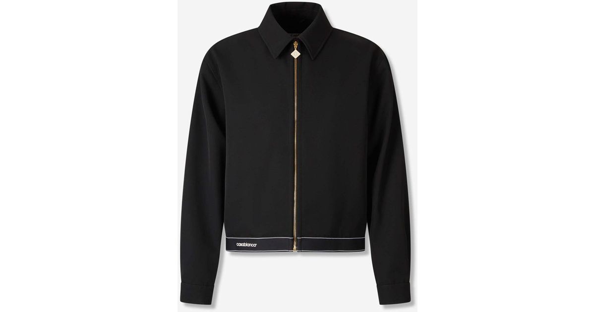 CASABLANCA Logo Zip Jacket in Black for Men | Lyst UK