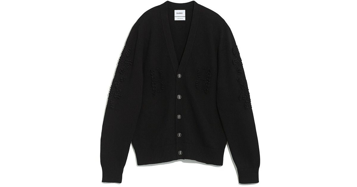 Barrie 3d Logo V-neck Cashmere Cardigan in Black for Men | Lyst