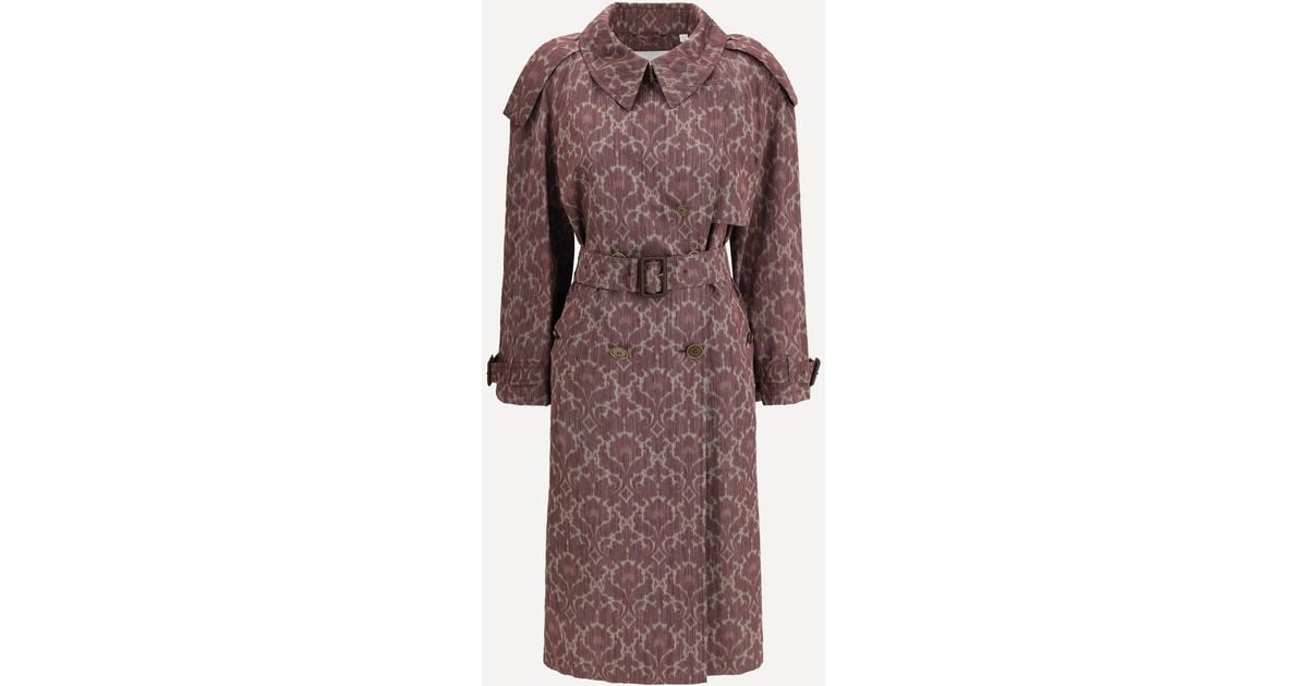 Burberry Fitzrovia Long Trench Coat in Purple | Lyst UK