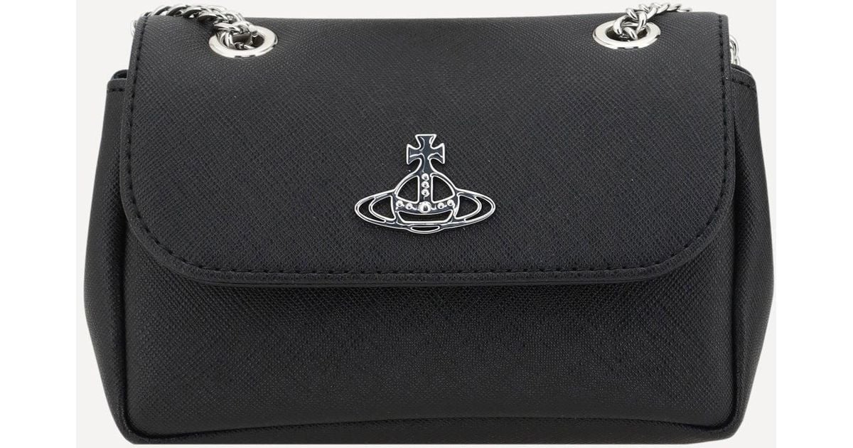Vivienne Westwood Shoulder Bag With Orb Plaque in Black | Lyst UK