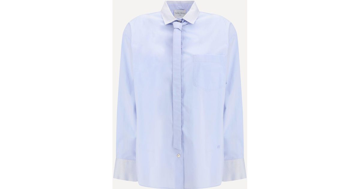 Forte Forte Forte_Forte Oversized Cotton Poplin Shirt in Blue | Lyst UK