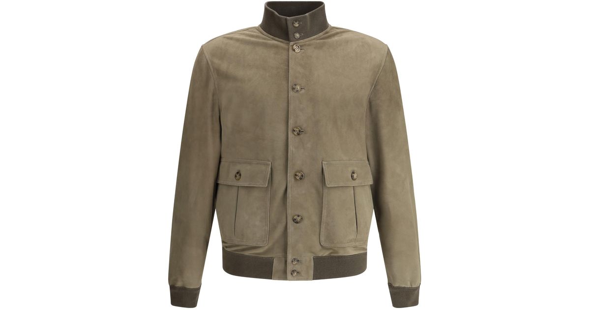 Valstar Suede Leather Jacket in Green for Men | Lyst