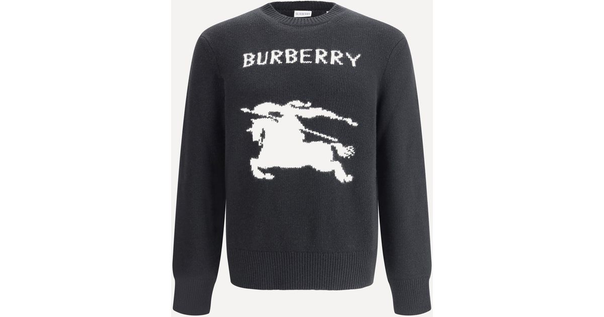 Burberry 'S Equestrian Knight Logo Sweater in Blue for Men | Lyst UK