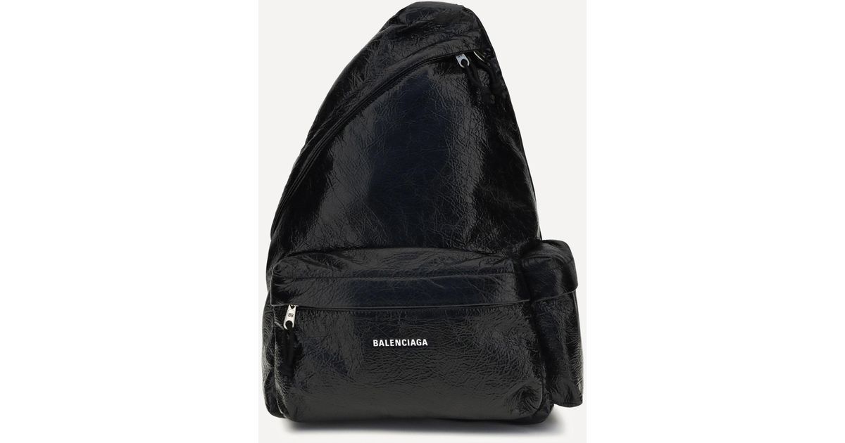 Balenciaga Explorer Asymmetric Backpack in Black for Men | Lyst