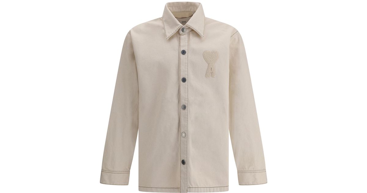 Ami Paris Adc Shirt Jacket in White for Men | Lyst UK