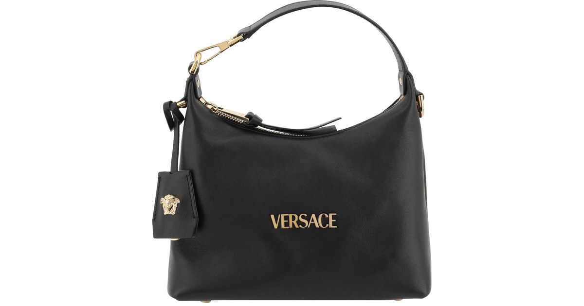 Versace Hobo Handbag in Black | Lyst