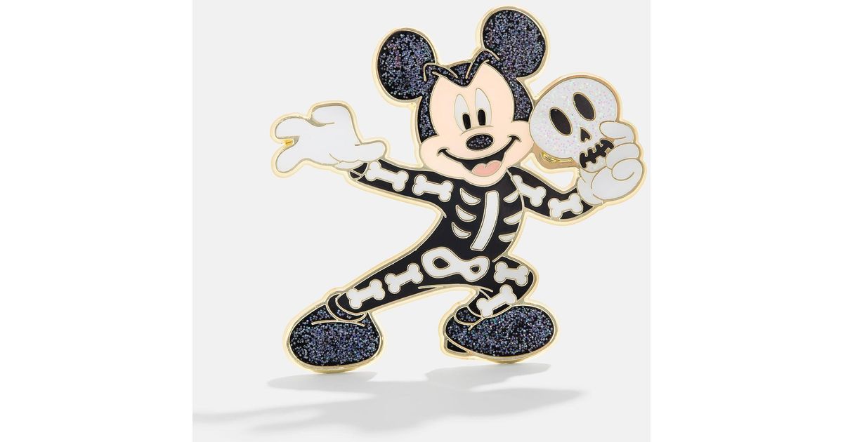 BaubleBar Mickey Mouse Disney Skeleton Costume Pin in White | Lyst