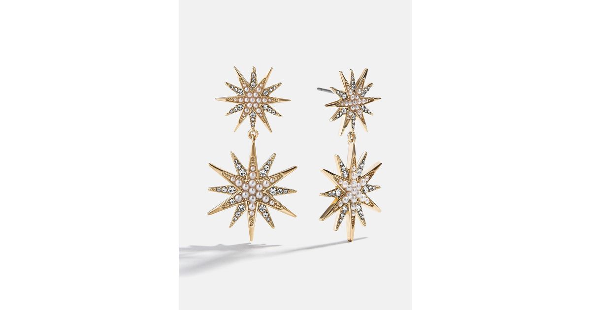 BaubleBar Star Power Celestial Statement Earrings in Natural | Lyst