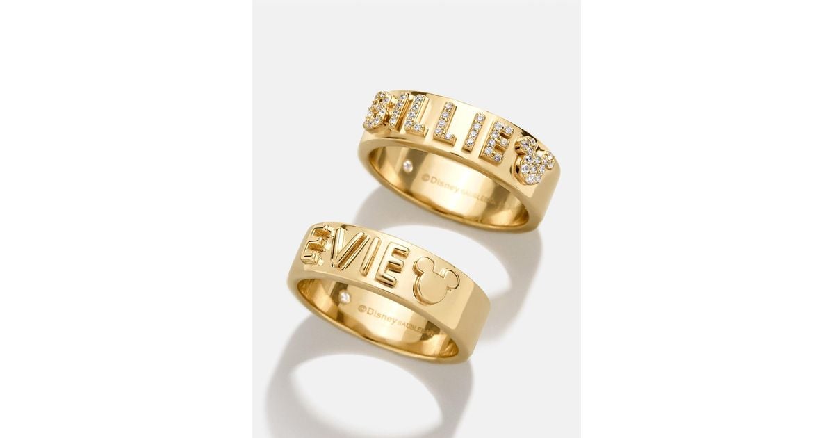BaubleBar Disney 18k Gold Custom Block Ring in Metallic | Lyst