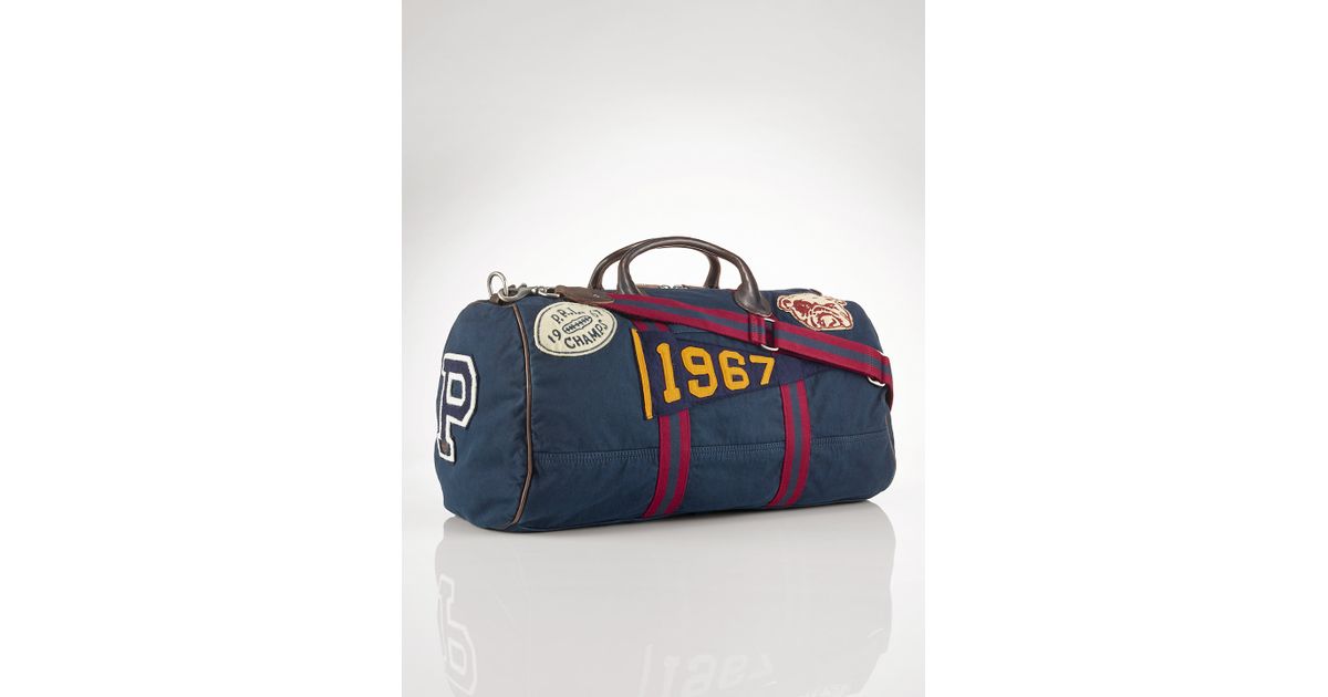 Polo Ralph Lauren Canvas Stadium Duffel Bag in Blue for Men | Lyst