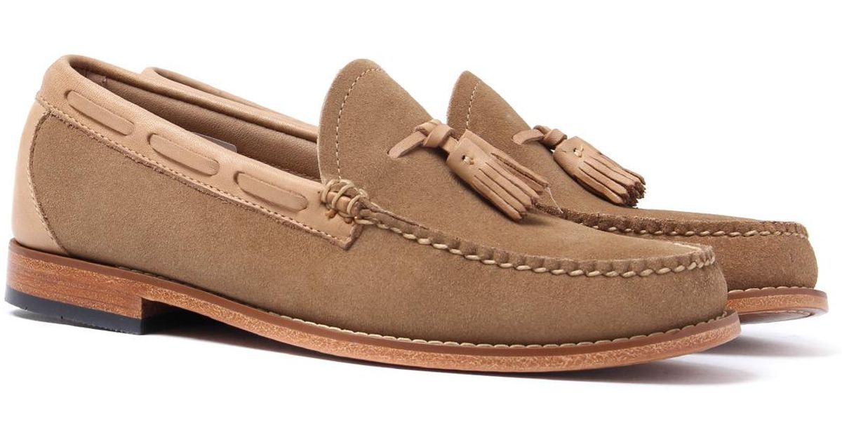 Gh Bass And Co Bass Larkin Reverso Earth Suede Tassel Loafers In Brown For Men Lyst