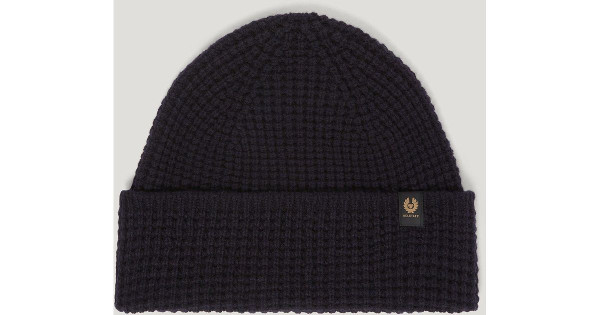 Belstaff Tuck Rib Beanie Hat in Blue | Lyst UK