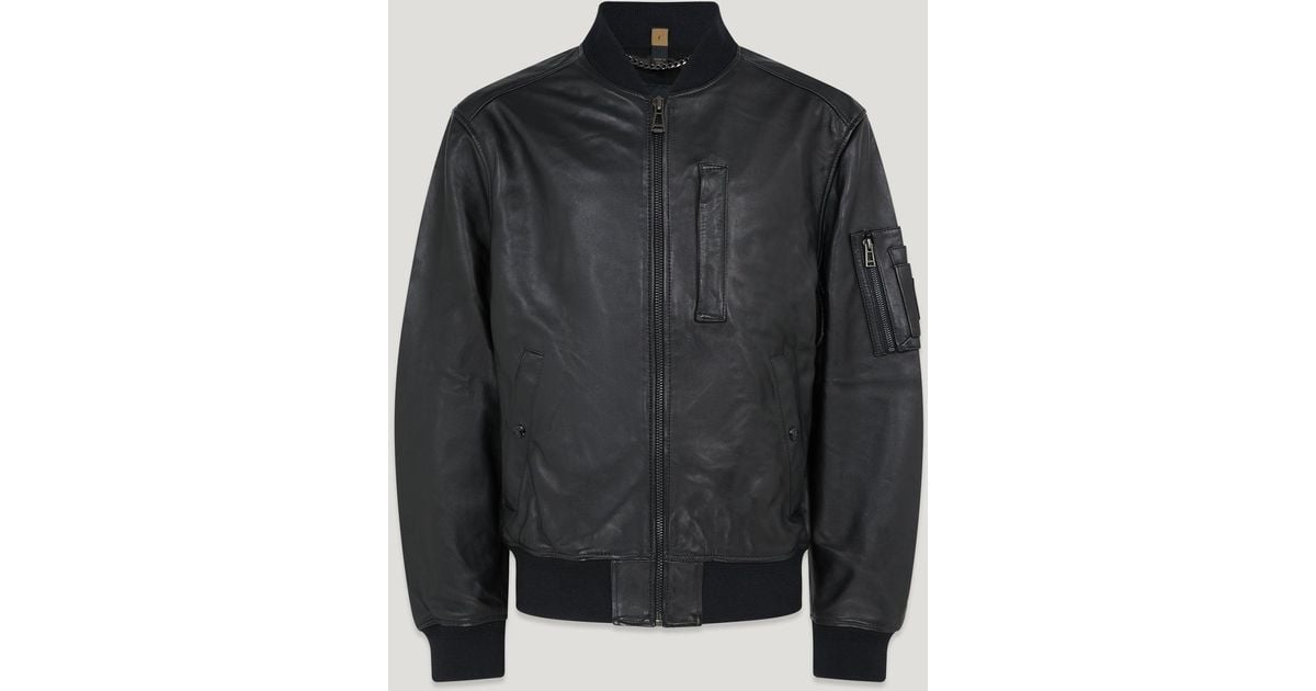 Belstaff Marker Jacket Tumbled Leather in Black for Men | Lyst