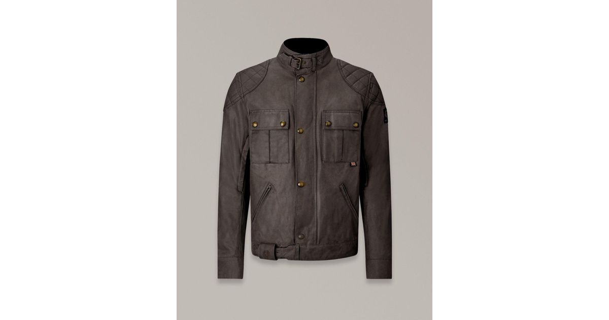 Belstaff Brooklands Motorcycle Jacket in Grey for Men | Lyst UK