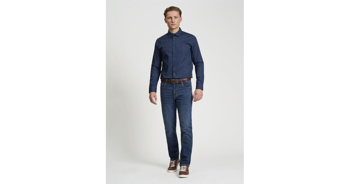 Ben Sherman Long Sleeve Smart Print In in Blue for Men | Lyst UK