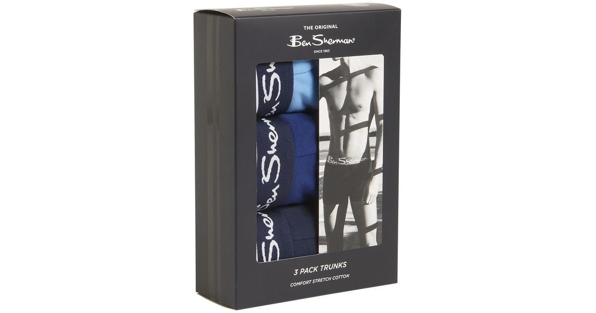 Ben Sherman 3 Pack Mod Signature Stripe Trunks In Blue for Men | Lyst UK