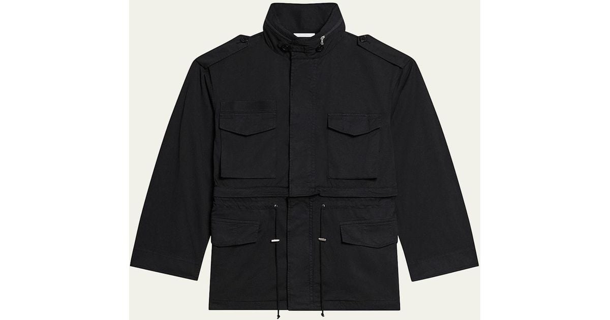 Helmut Lang Field Jacket With Stowaway Hood in Black for Men | Lyst