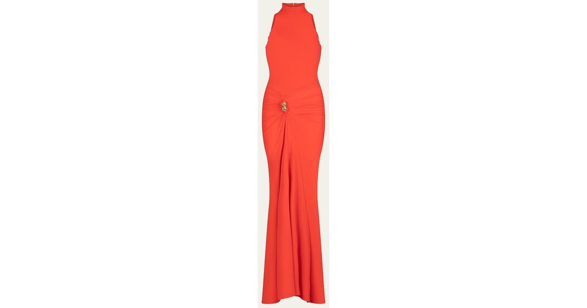 Silvia Tcherassi Frances Cutout Gathered Jersey Gown | Lyst