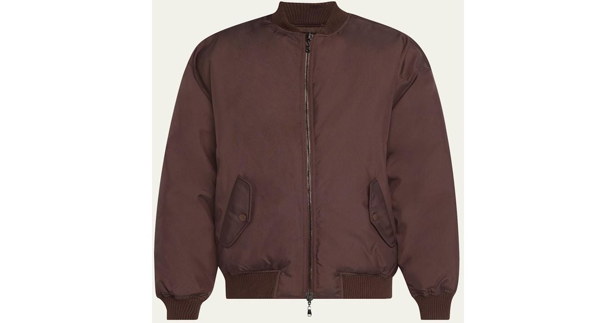 Wardrobe NYC Nylon Reversible Bomber Jacket in Brown | Lyst