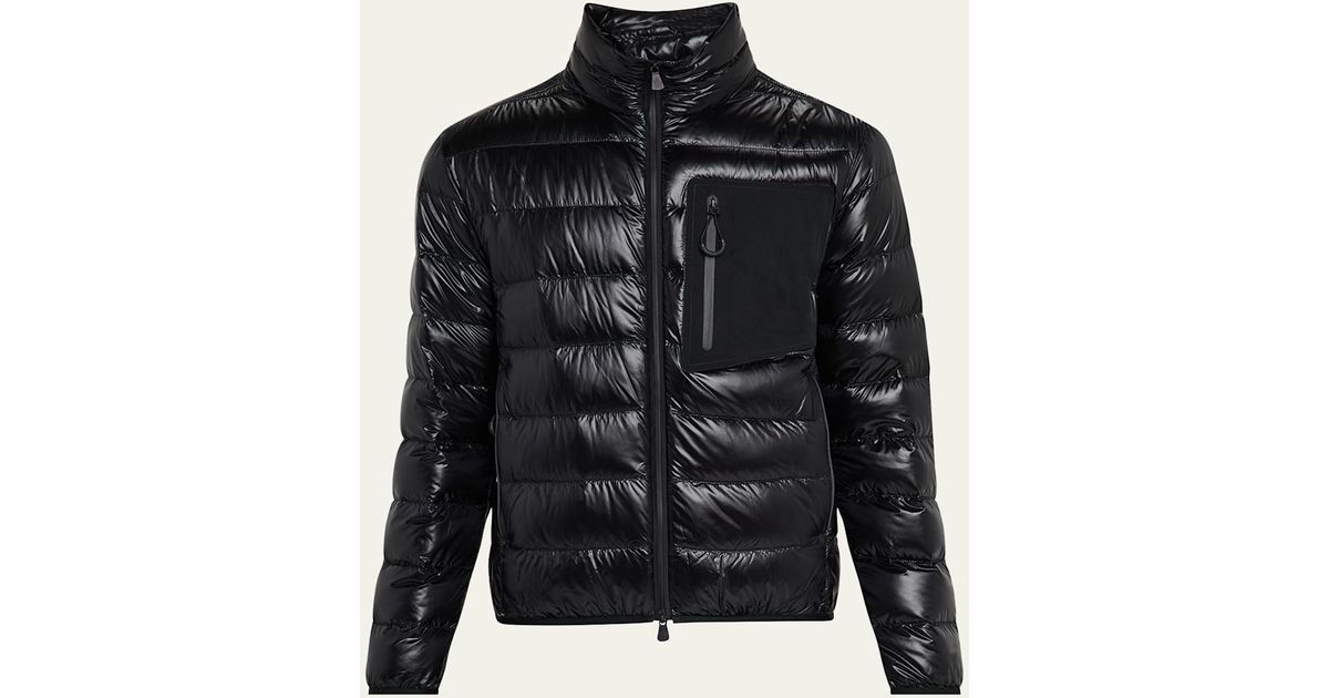 Moncler Fraser Shiny Ripstop Bomber Jacket in Black for Men | Lyst